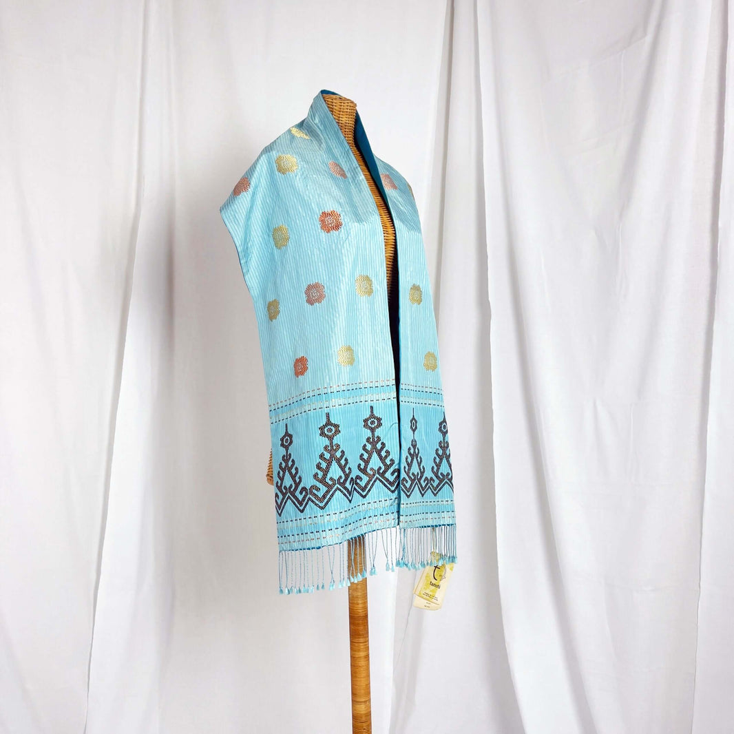 Handwoven songket shawls